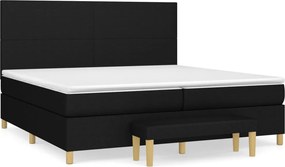 Box spring postel s matrací černá 200x200 cm textil 3137023