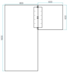 Rohový kancelářský psací stůl PRIMO FLEXIBLE 1600 x 1400 mm, wenge