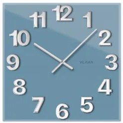 Vlaha VCT1104 - GLASSICO Skleněné modré hodiny vyrobené v Čechách