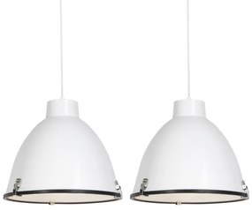 Sada 2 průmyslových závěsných lamp bílých stmívatelných 38 cm - Anteros