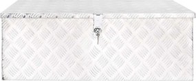 Úložný box stříbrný 90 x 47 x 33,5 cm hliník 152254