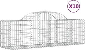 Klenuté gabionové koše 10 ks 200x50x60/80 cm pozinkované železo 3146286