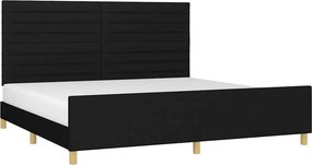 Rám postele bez matrace černý 200 x 200 cm textil 3125164
