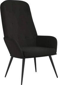 Relaxační křeslo černé samet 341200