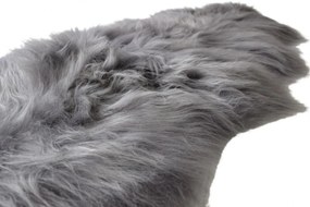 Kožený koberec z ovčí kůže - dlouhý chlup - šedý - 2K - B2B 2 kůže Střižený chlup 5 cm