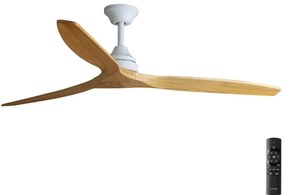 FARO Barcelona FARO 33728DC - Stropní ventilátor ALO L dřevo/bílá pr. 152 cm + dálkové ovládání 33728DC