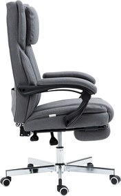Kancelářská židle Vinsetto s 5 masážními režimy ergonomická kancelářská židle s funkcí polohování výškově nastavitelná podnožka vzhled lnu šedá