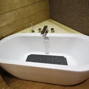 Spirella RUBY protiskluzová podložka do vany tmavě šedá / přírodní kau