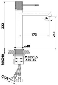 Matně černá stojánková umyvadlová baterie Solaris – Sapho
