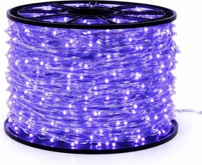 Easy Fix LED světelný řetěz, 100 m, modrý, 2000 diod, bílý kabel, IP67, cívka