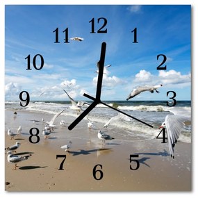Skleněné hodiny čtvercové Plážové racky