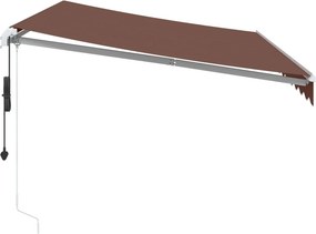 Automatická zatahovací markýza s LED hnědá 350 x 250 cm 3215378