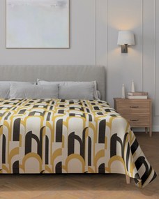 Přehoz na postel 220x260 cm barva vícebarevná látka pletený vzor, vzorované