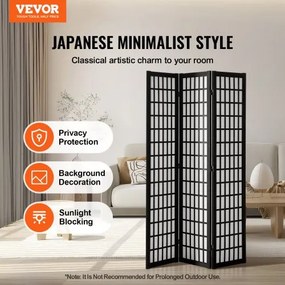 Oddělovač pokojů Japonský stěnový oddělovač 3 panelová zástěna pro oddělení místností