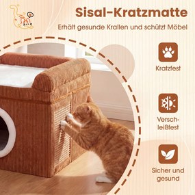 Costway Skládací domeček pro kočky se sisalovou škrabací podložkou