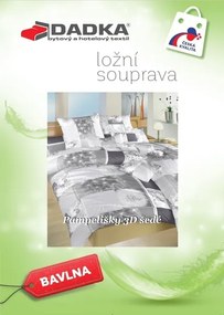 Dadka Povlečení bavlna Pampelišky 3D šedé 140x200, 70x90 cm