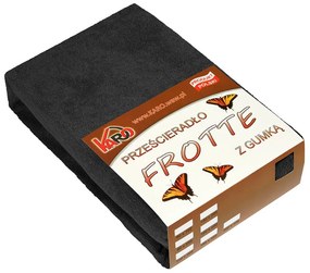 Froté prostěradlo s gumičkou 140x200 černé 044 silné 200g/m2 KARO