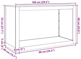 vidaXL Stojan na palivové dřevo 100x40x60 cm povětrnostně odolná ocel