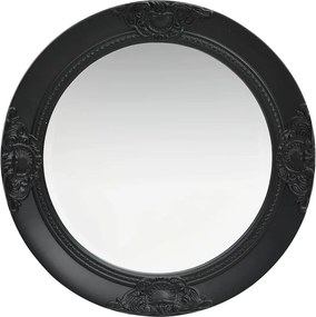 Nástěnné zrcadlo barokní styl 50 cm černé 320347