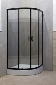 Aplomo Xenia čtvrtkruhový sprchový kout s vaničkou, black Rozměr koutu: 80x80cm