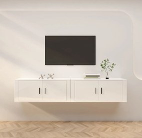 vidaXL Nástěnné TV skříňky 2 ks 100 x 34,5 x 40 cm [3188367] Barva: bílá s vysokým leskem