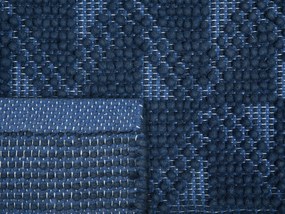 Koberec, krátkovlasá vlna 160 x 230 cm tmavě modrá SAVRAN Beliani