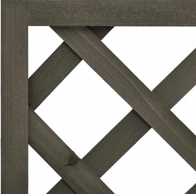 Zahradní truhlík s treláží šedý 50 x 25 x 90 cm masivní jedle 314831