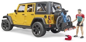 Bruder 2543 Jeep Wrangler Rubicon Unlimited s horským kolem a cyklistou, 3 ks