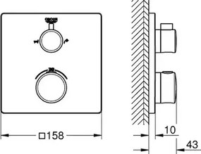 Grohe Grohtherm - Termostatická vanová baterie pro 2 spotřebiče chrom