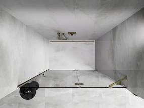 Mexen, Mexen Lunar pravé otočné sprchové dveře 135 cm, transparentní, zlaté - 834-135-000-50-00-P