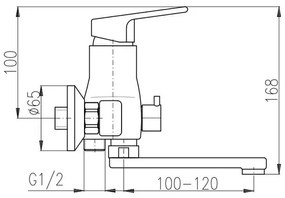 RAV Slezák Colorado Vanová baterie s otočným ramínkem a sprchou, chrom CO251.0/1