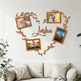 dřevo života Dřevěný fotorámeček na více fotografií Srdce lásky Zvolte barvu dekoru: Třešeň, Zvolte velikost fotografie (cm): 10x15