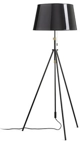RENDL R14066 LUTON/RIDICK stojanová lampa, dekorativní lesklá černá zlatá fólie/černá/kov