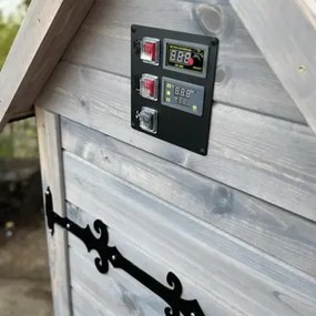 Kalme Elektrická dřevěná udírna s dymboxem 520L antracit