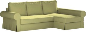 Potah na pohovku IKEA Backabro rozkládací se šezlongem barva zelená látka lesklé, sametová