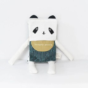Wee Gallery Hračka z organické bavlny Flippy Friend Panda, béžová barva, černá barva, bílá barva, textil