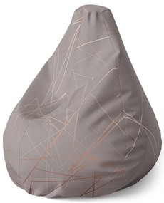 Sedací vak Pear trojúhelníková abstrakce - dětský, šedá