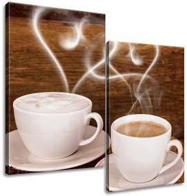 Gario Obraz na plátně Romantika při kávě - 2 dílný Rozměry: 80 x 70 cm