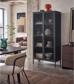 Tmavě zelená kovová vitrína 90x190 cm Bronco – Unique Furniture