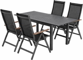 Doppler EXPERT antracit Wood Plus - zahradní hliníková sedací souprava 4+1