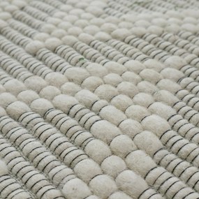Asra, Kusový ručně tkaný koberec Woolen 5 White, 150x240, bílá, ložnice
