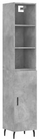 Skříň highboard betonově šedá 34,5x34x180 cm kompozitní dřevo,  3189657