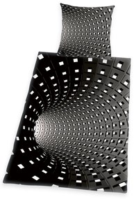 Herding Bavlněné povlečení 3D effect šedá, 140 x 200 cm, 70 x 90 cm