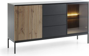 PSK Komoda SANTAL, Černá/Dub Votan 154 cm