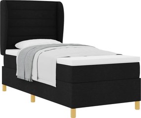 Postel s boxspringem s matrací s čelo Černý 200 x 80 cm textil 3340657