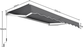 Markýza Yaheetech – tmavě šedá, 250 × 200 cm (257325163274)