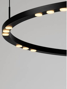 Matně černé hliníkové LED stmívatelné závěsné svítidlo ø 80 cm Lunette – Nova Luce