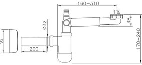 Ravak Umyvadlový sifon nábytkový X01612