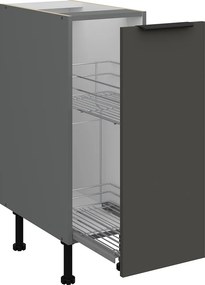 Kuchyňská linka ARIA pi | 300 cm | UNI dvířka | EXTRA VYSOKÁ | ANTIFINGER povrch | antracit/šedá grafit