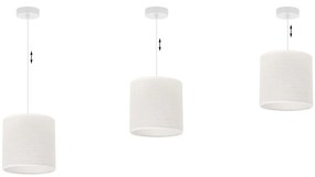 Závěsné svítidlo Juta, 1x bílé jutové stínítko, (fi 15cm), w